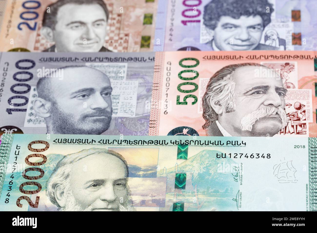 Armenian money - dram a business background Stock Photo - Alamy
