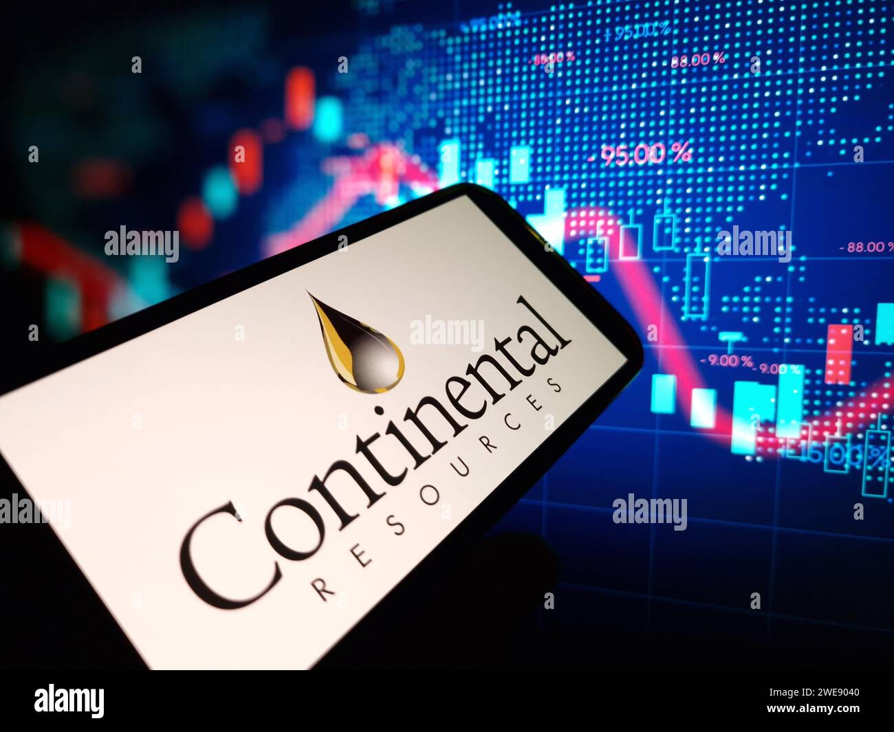 Konskie, Poland - January 23, 2024: Continental Resources company logo displayed on mobile phone ...