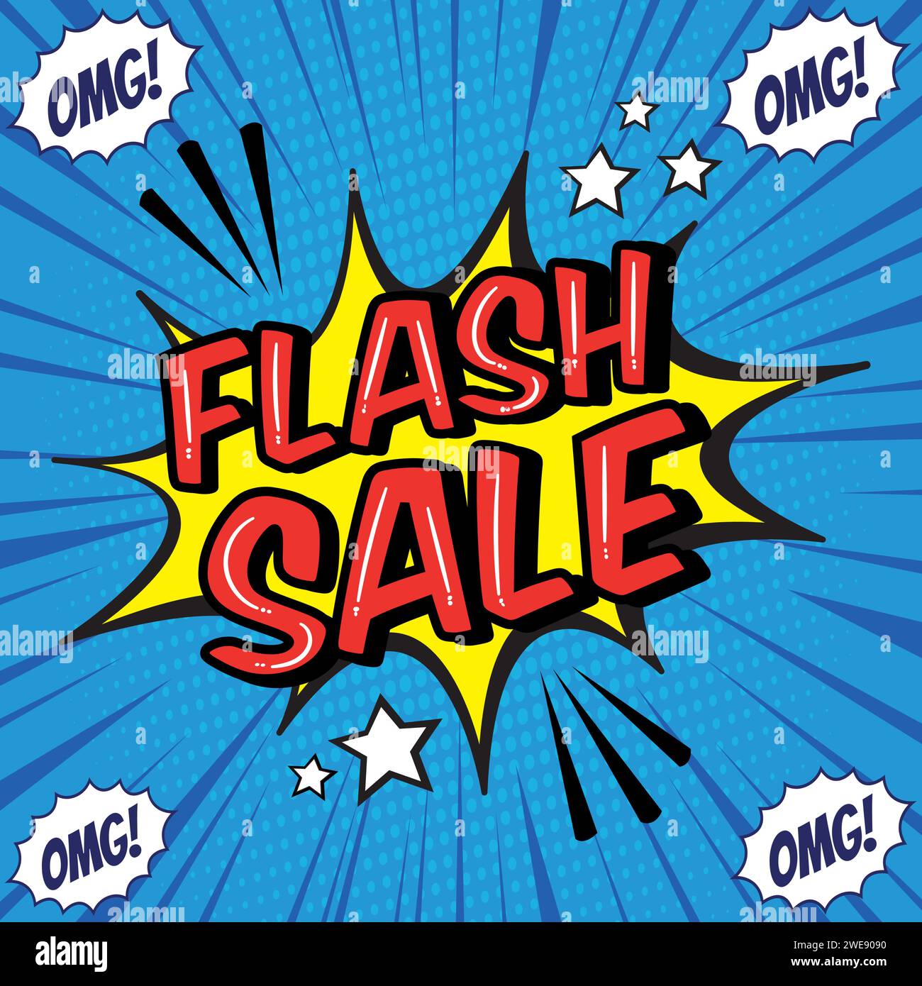 flash sale bubble speech pop art style vector image Stock Vector Image ...
