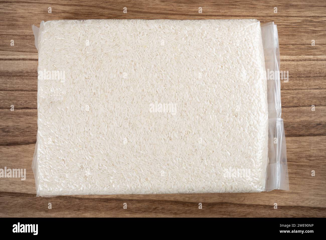 top view vacuum-packed bag of rice Stock Photo - Alamy