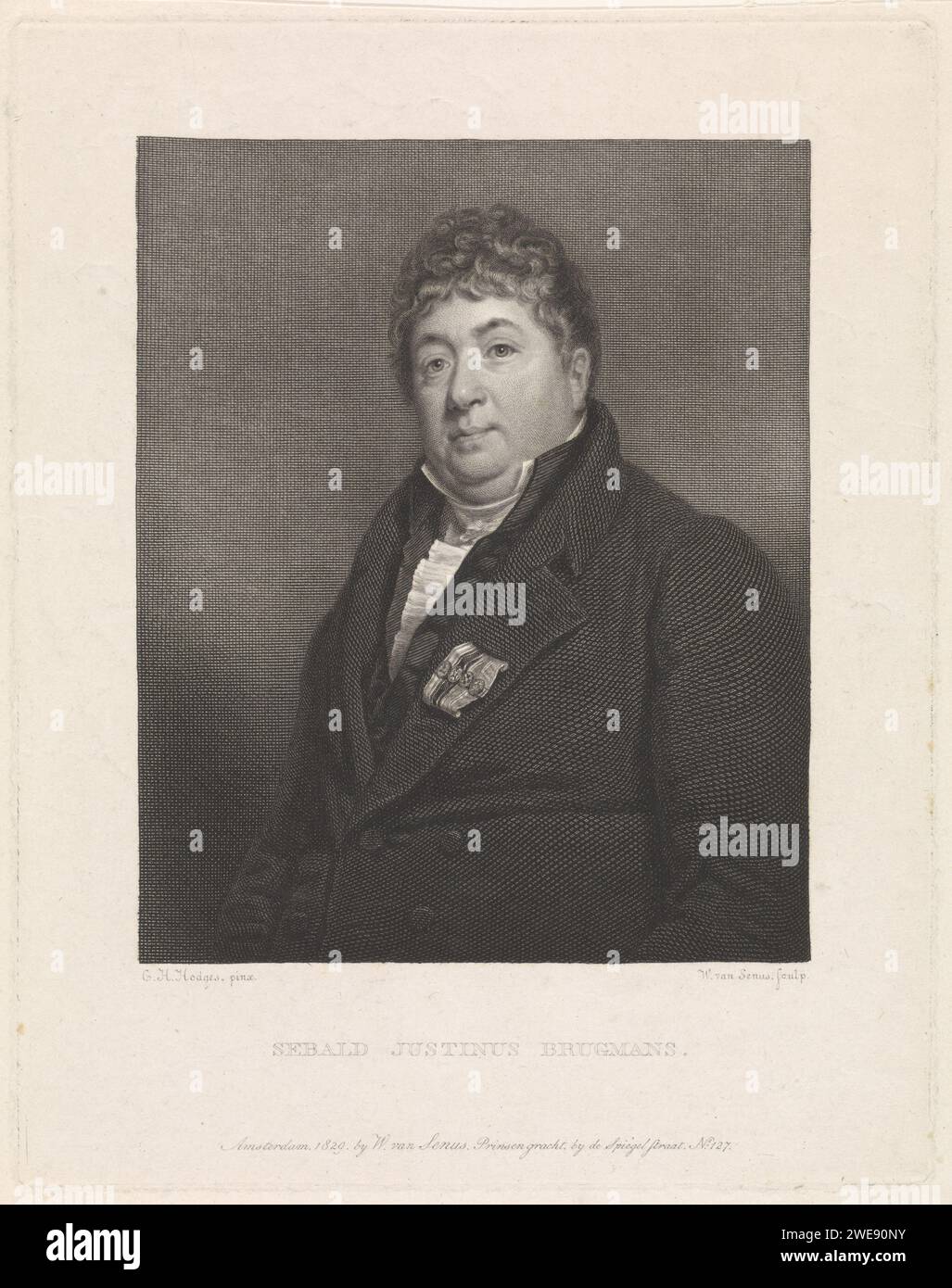 Portrait of Sebald Justinus Brugmans, Willem van Senus, after Charles ...