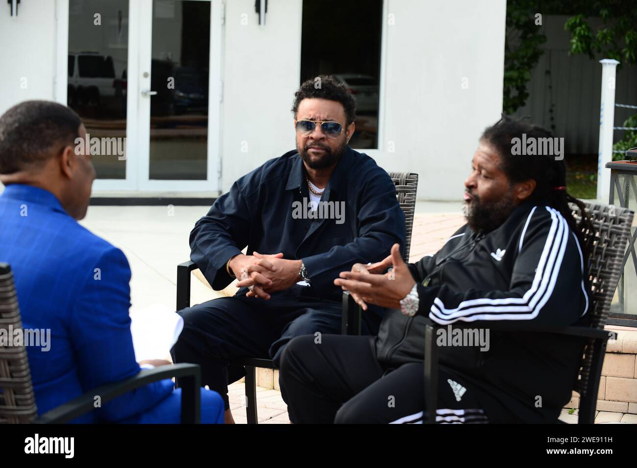 MIAMI, FLORIDA - JANUARY 22: Reggae Singer and Conference chair Shaggy and Roger Lewis of Inner ...