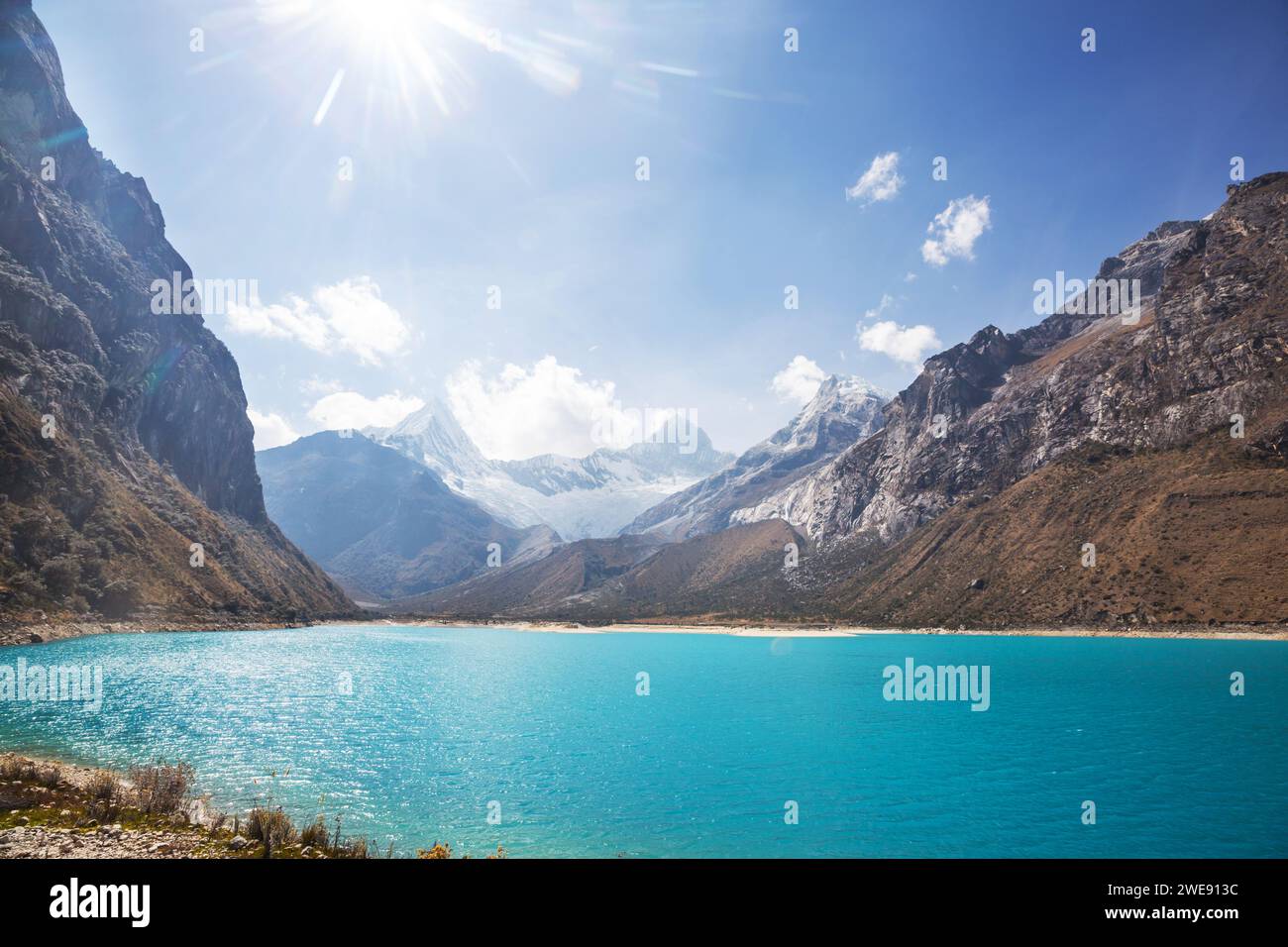 Beautiful lake Paron in Cordillera Blanca, Peru, South America Stock ...