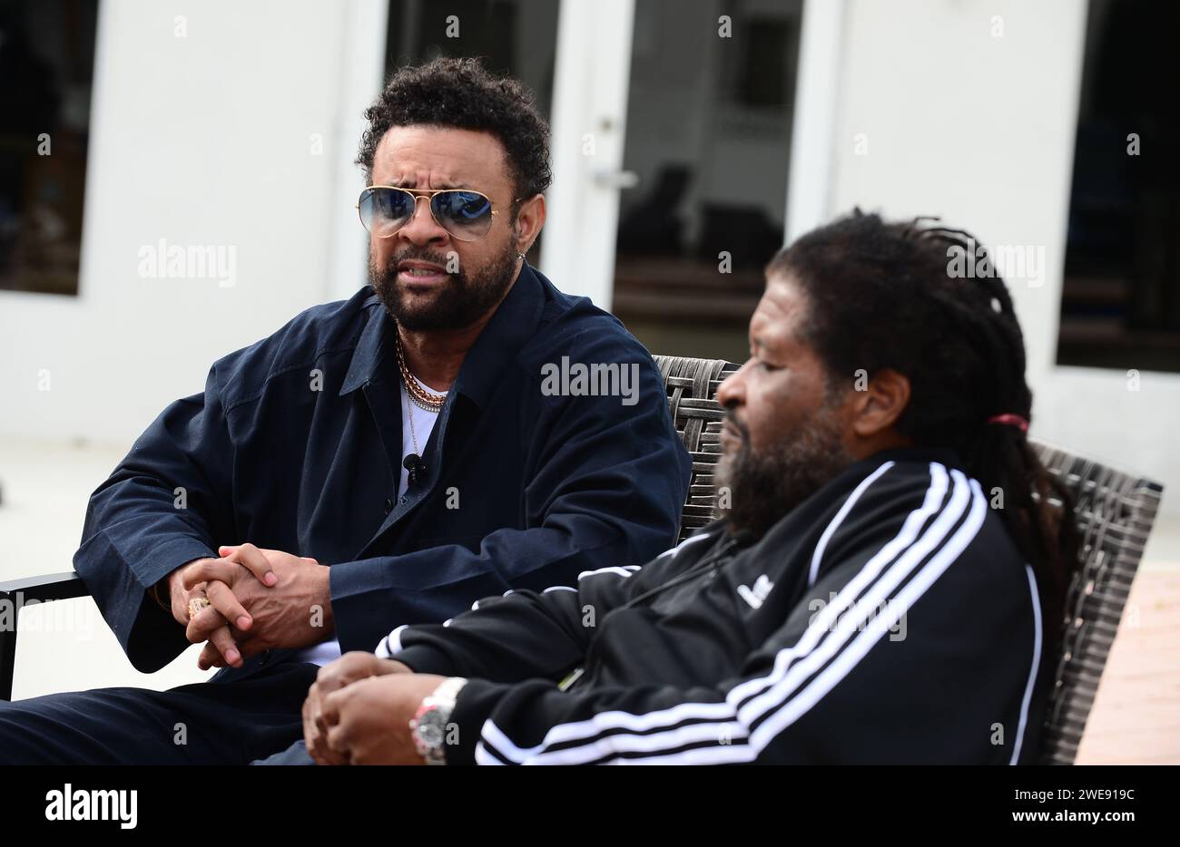 MIAMI, FLORIDA - JANUARY 22: Reggae Singer and Conference chair Shaggy and Roger Lewis of Inner ...