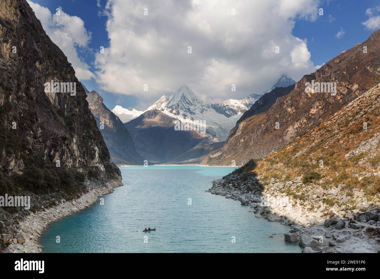 Beautiful lake Paron in Cordillera Blanca, Peru, South America Stock ...