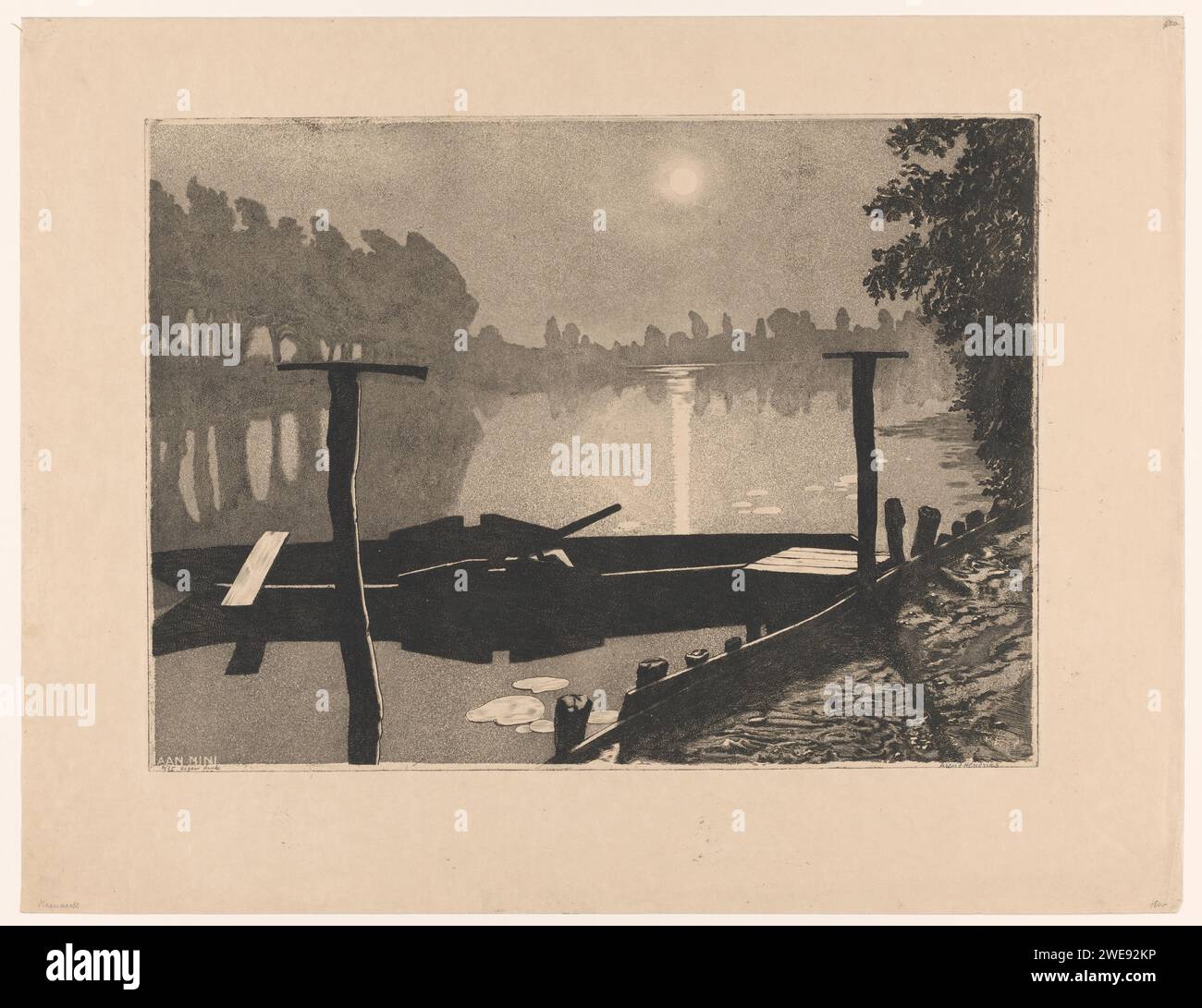 Boot at Steiger, Arend Hendriks, 1911 - 1943 print Netherlands paper ...