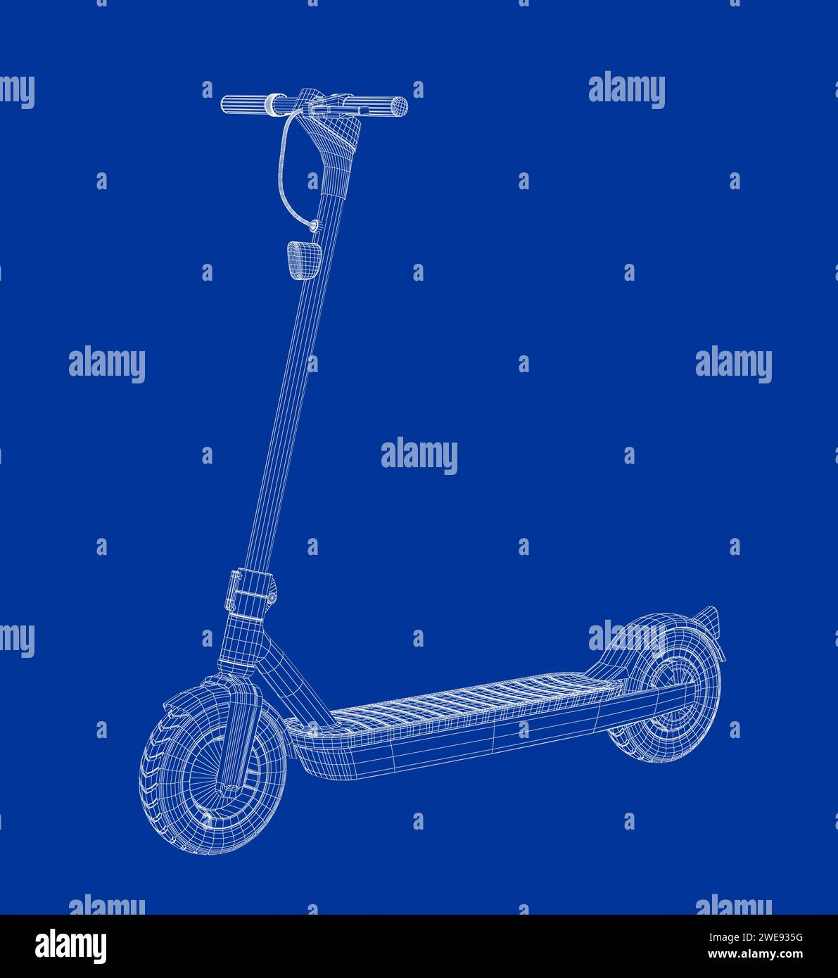 3D wire-frame model of electric scooter Stock Photo - Alamy