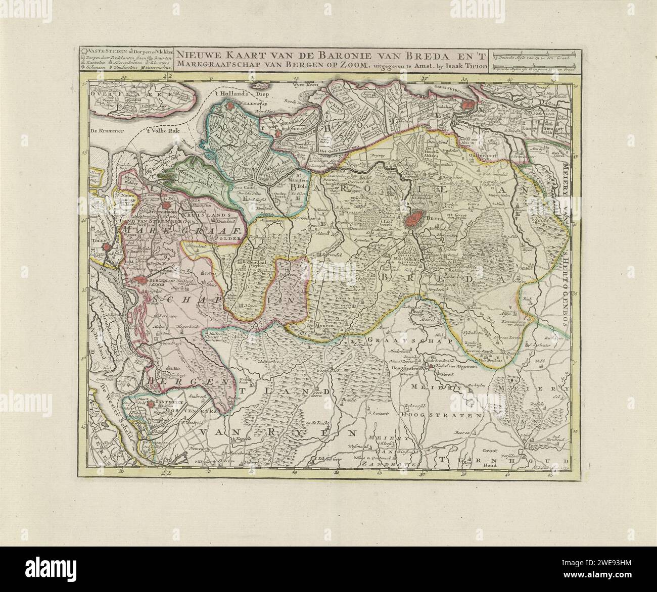 Map of the Baronie van Breda and the Markgraafschap van Bergen op Zoom ...