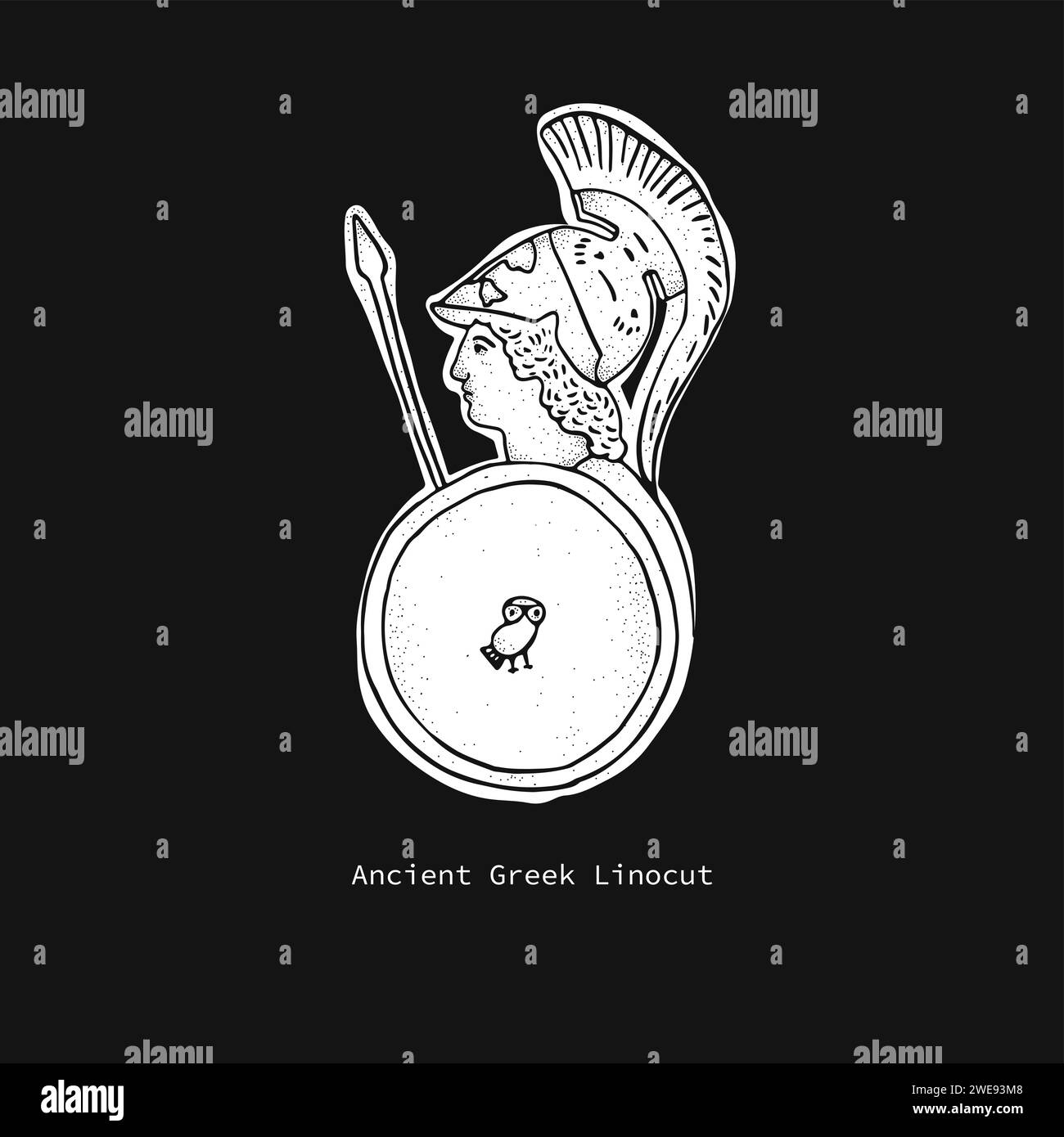 Ancient Greek linocut of a male Roman soldier Stock Vector Image & Art ...