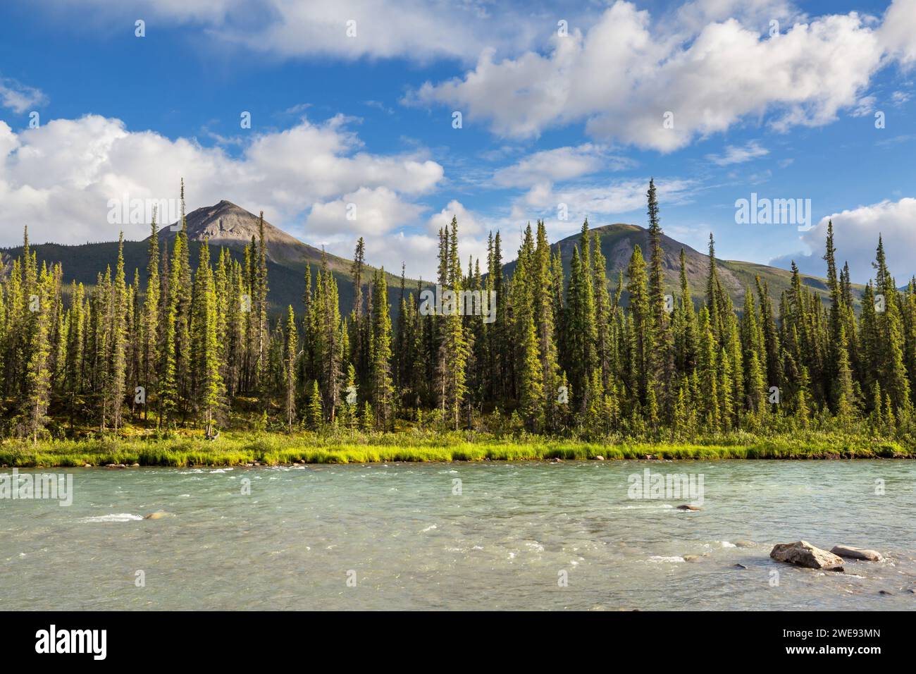 Beautiful blue river in mountains, Alaska, USA Stock Photo - Alamy