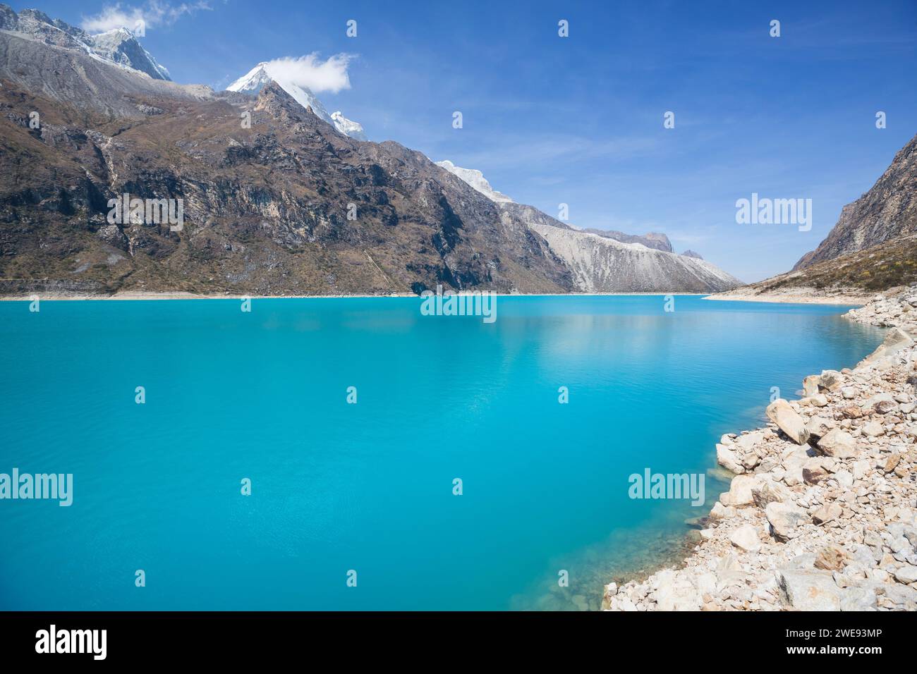Beautiful lake Paron in Cordillera Blanca, Peru, South America Stock ...