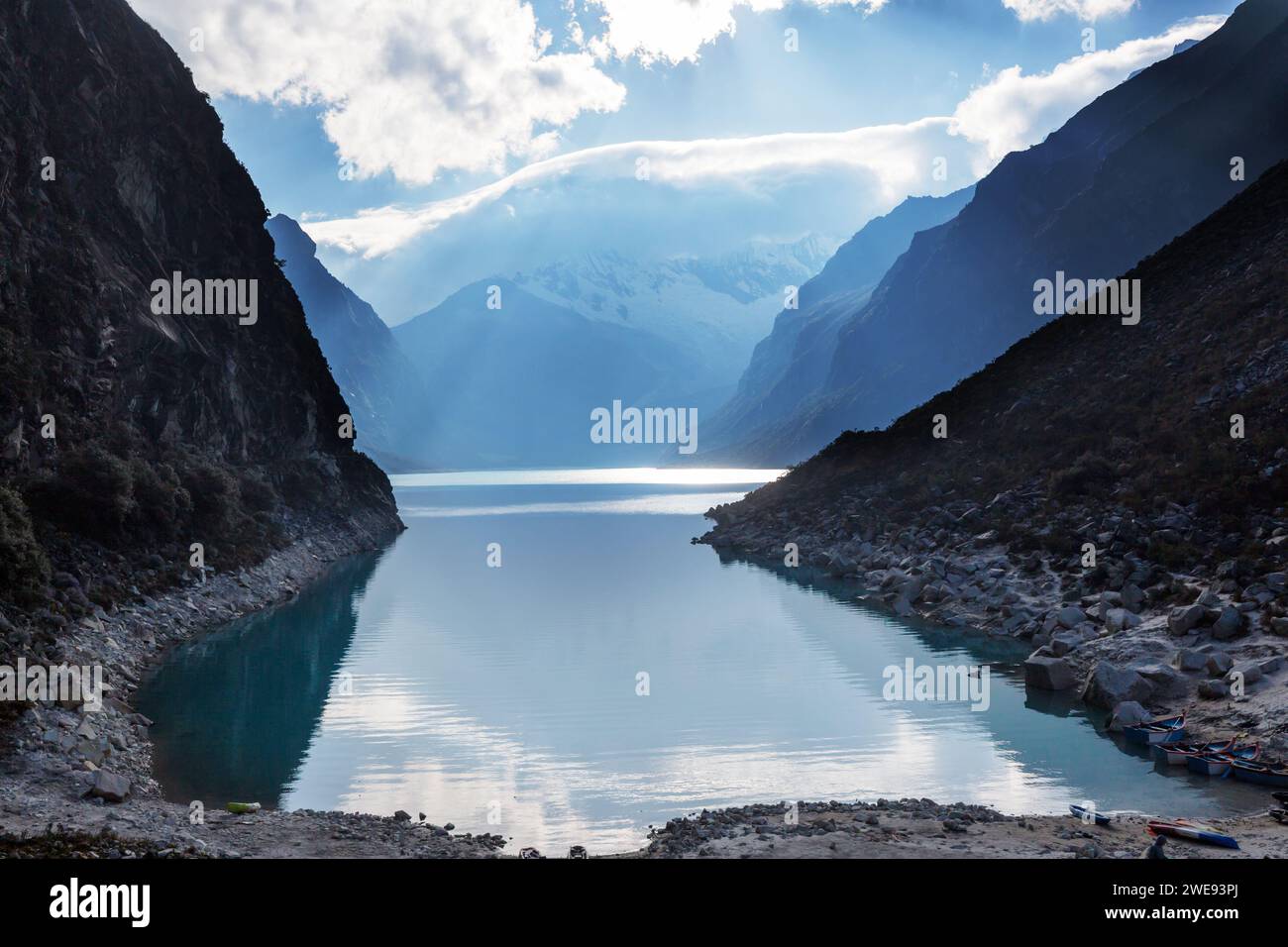 Beautiful lake Paron in Cordillera Blanca, Peru, South America Stock ...