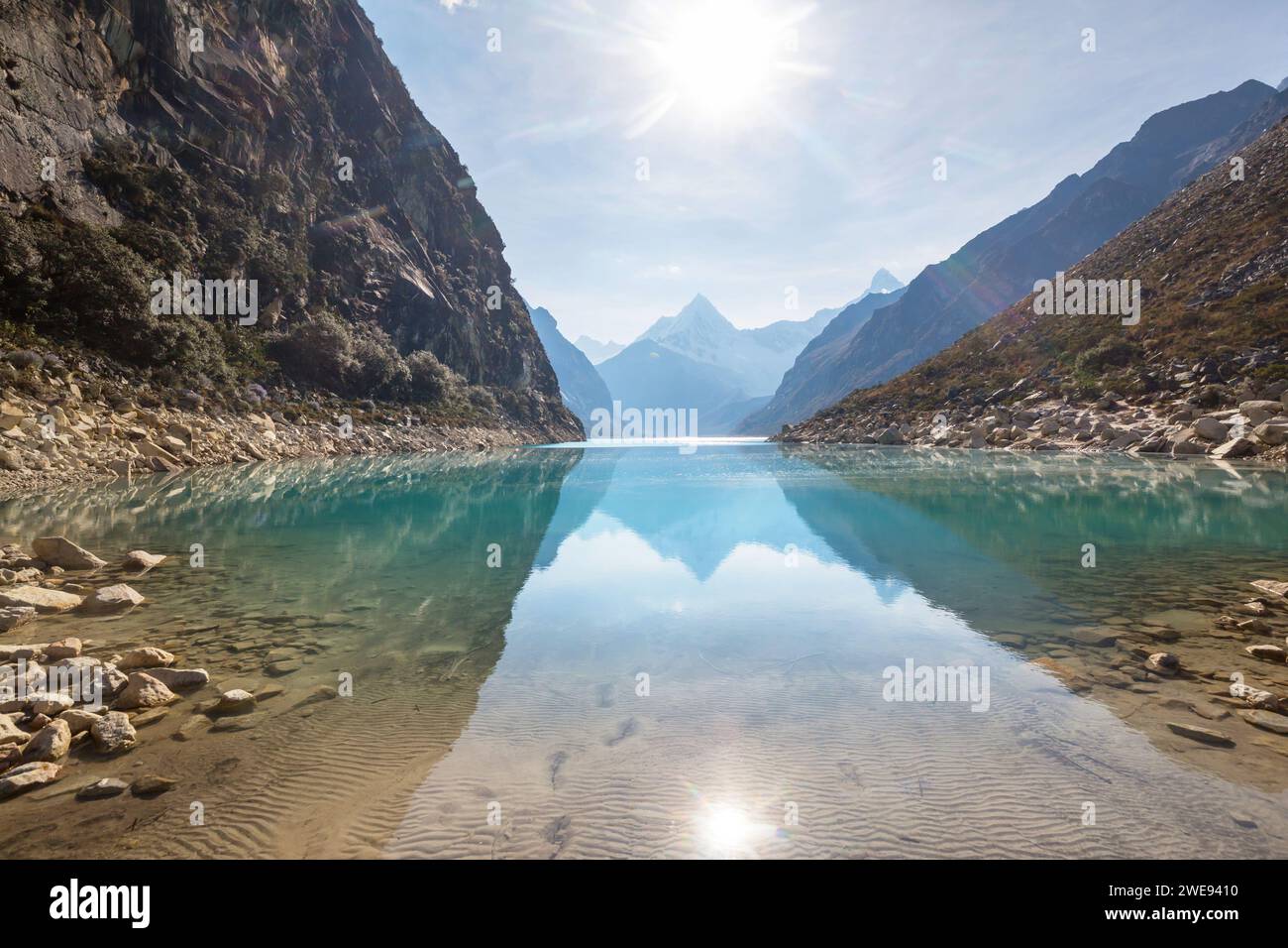 Beautiful lake Paron in Cordillera Blanca, Peru, South America Stock ...