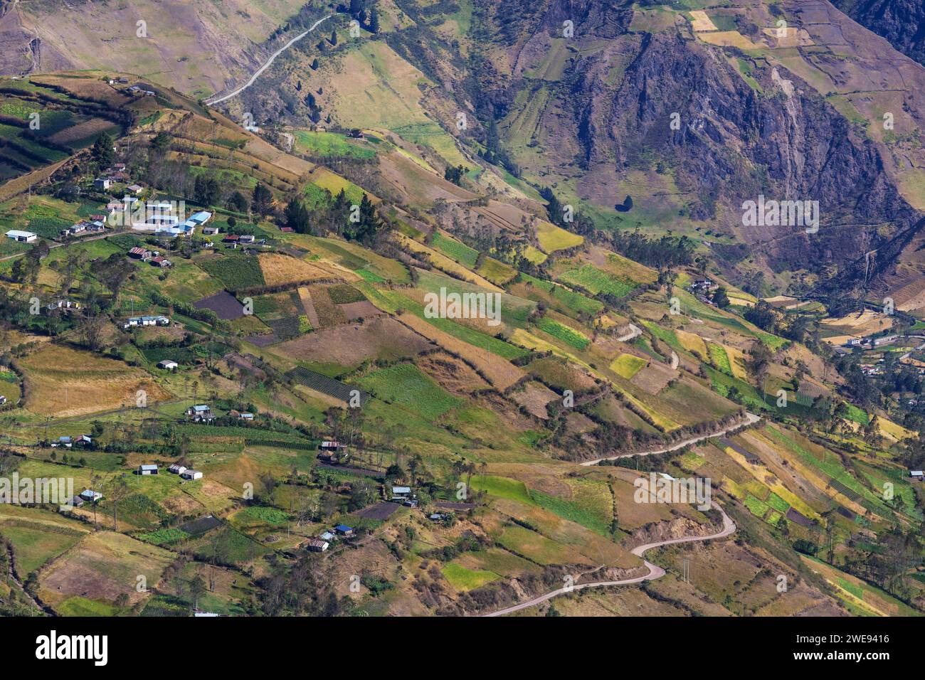 Beautiful green rural landscapes in the mountains in Ecuador, South ...