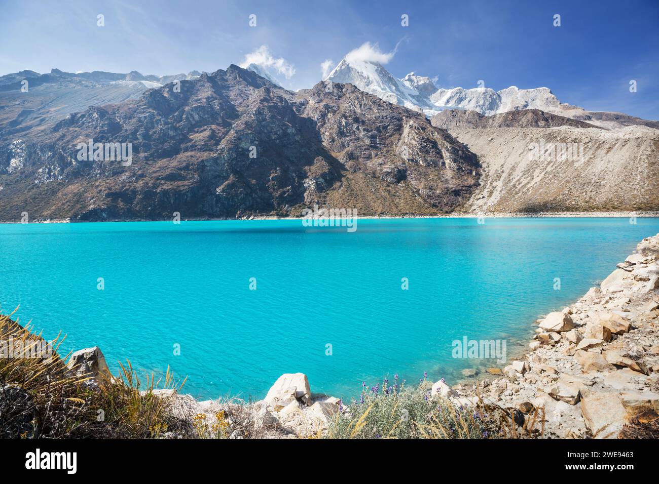 Beautiful lake Paron in Cordillera Blanca, Peru, South America Stock ...