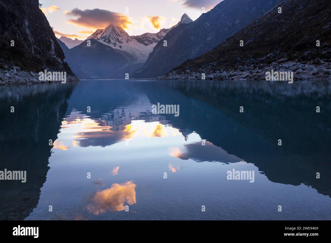 Beautiful lake Paron in Cordillera Blanca, Peru, South America Stock ...