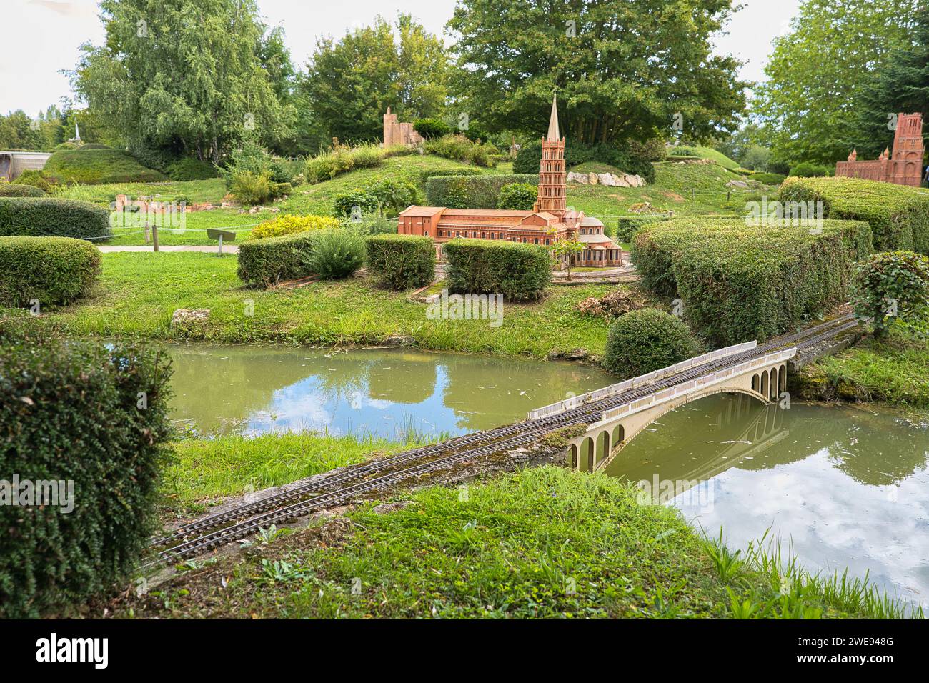 France Miniature, Élancourt, France, 08.19.2023, miniature park tourist ...