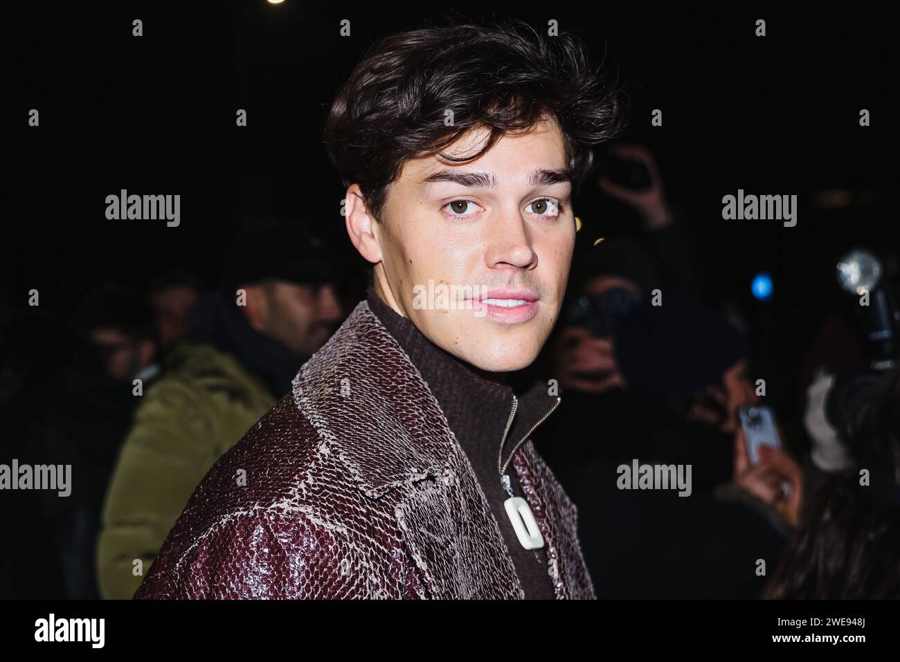 Milan, Italy. 14th Jan, 2024. Noah Beck is attending the JW Anderson ...