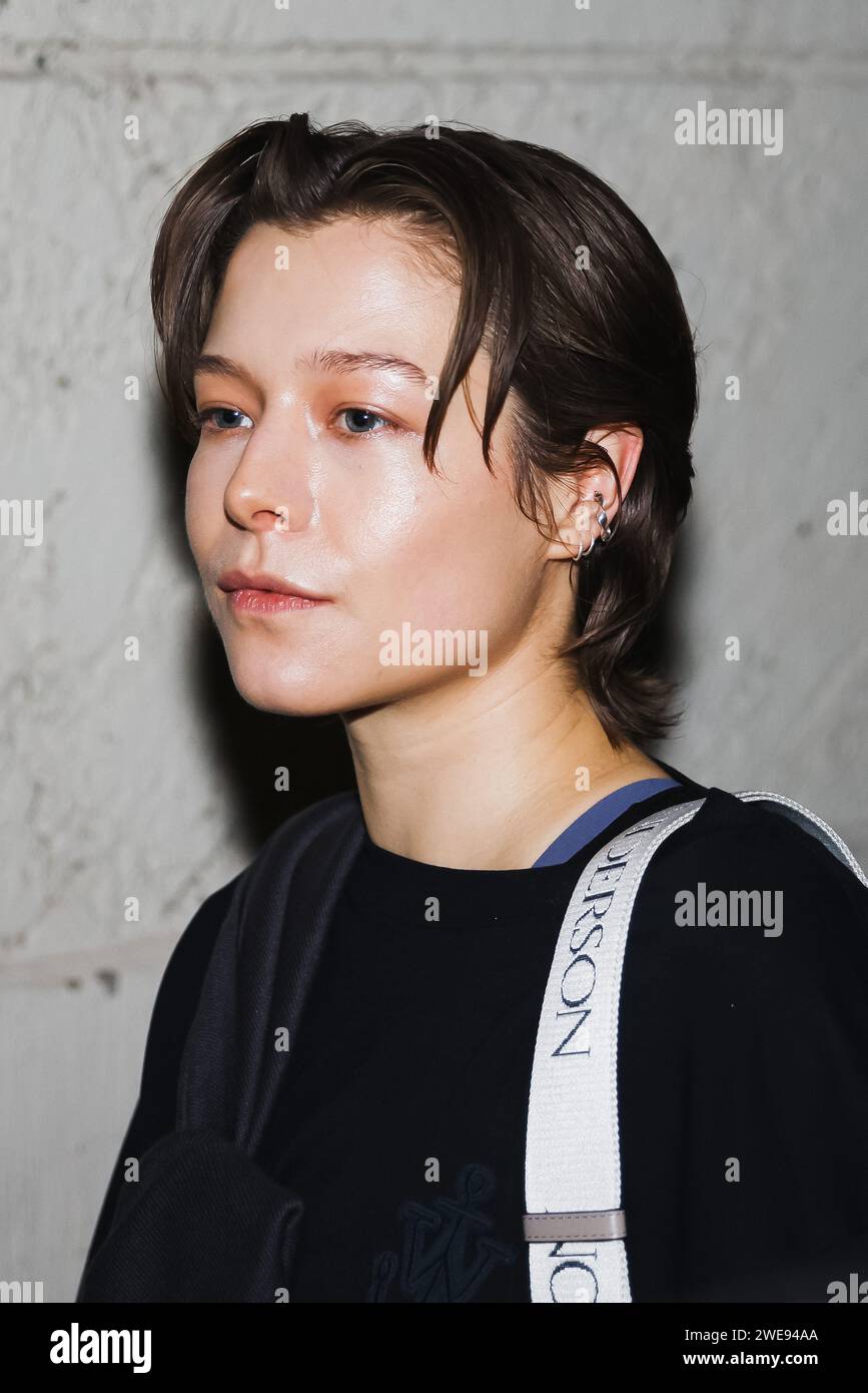 Milan, Italy. 14th Jan, 2024. Emma D'Arcy is attending the JW Anderson ...