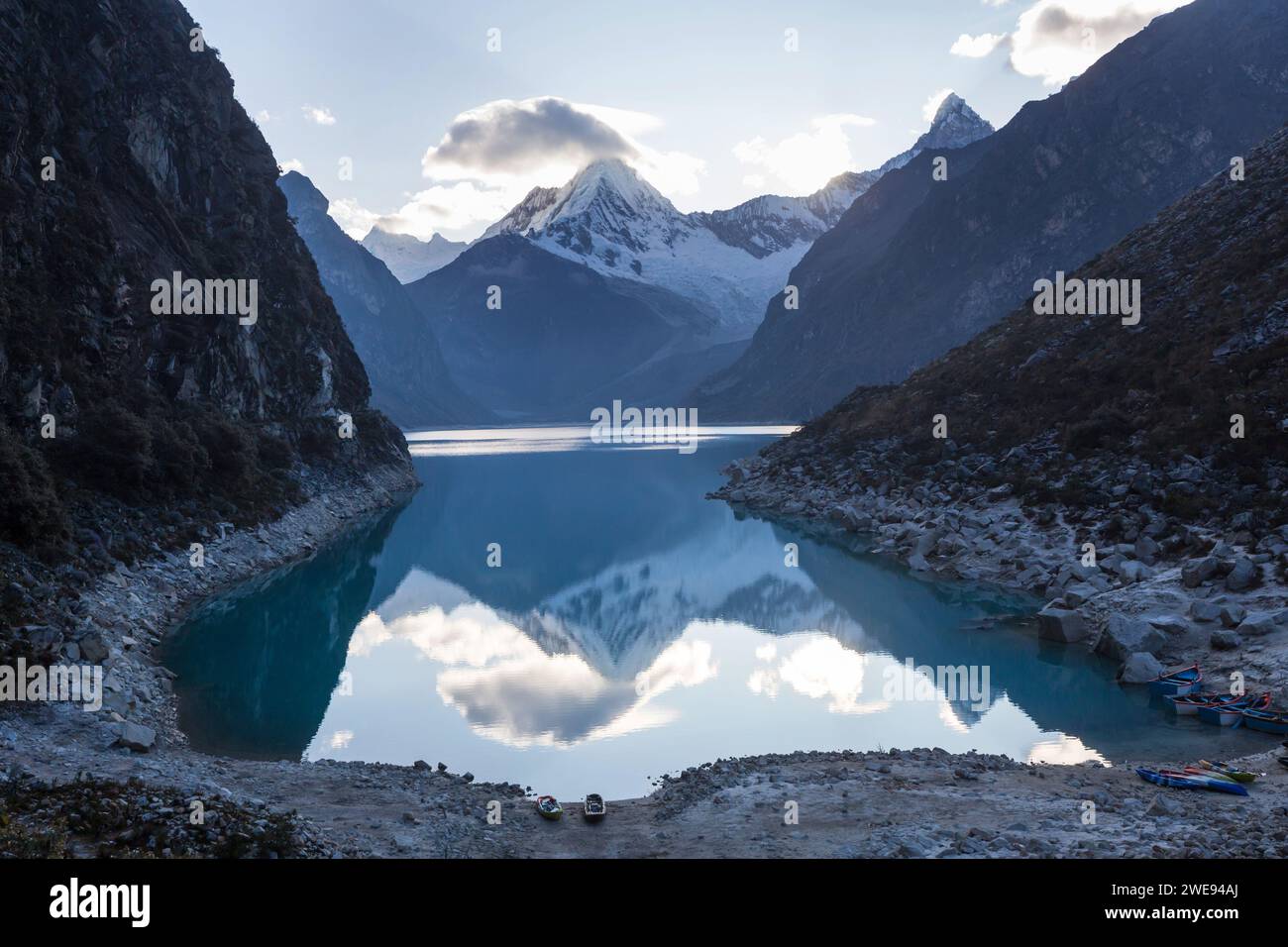 Beautiful lake Paron in Cordillera Blanca, Peru, South America Stock ...