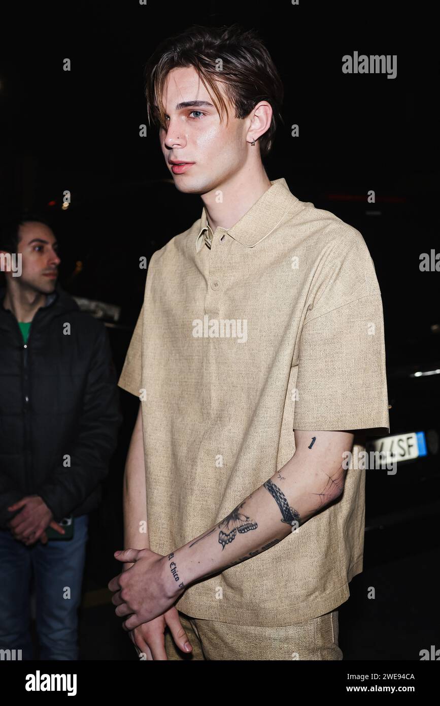 Milan, Italy. 14th Jan, 2024. Nils Kuesel is attending the JW Anderson ...