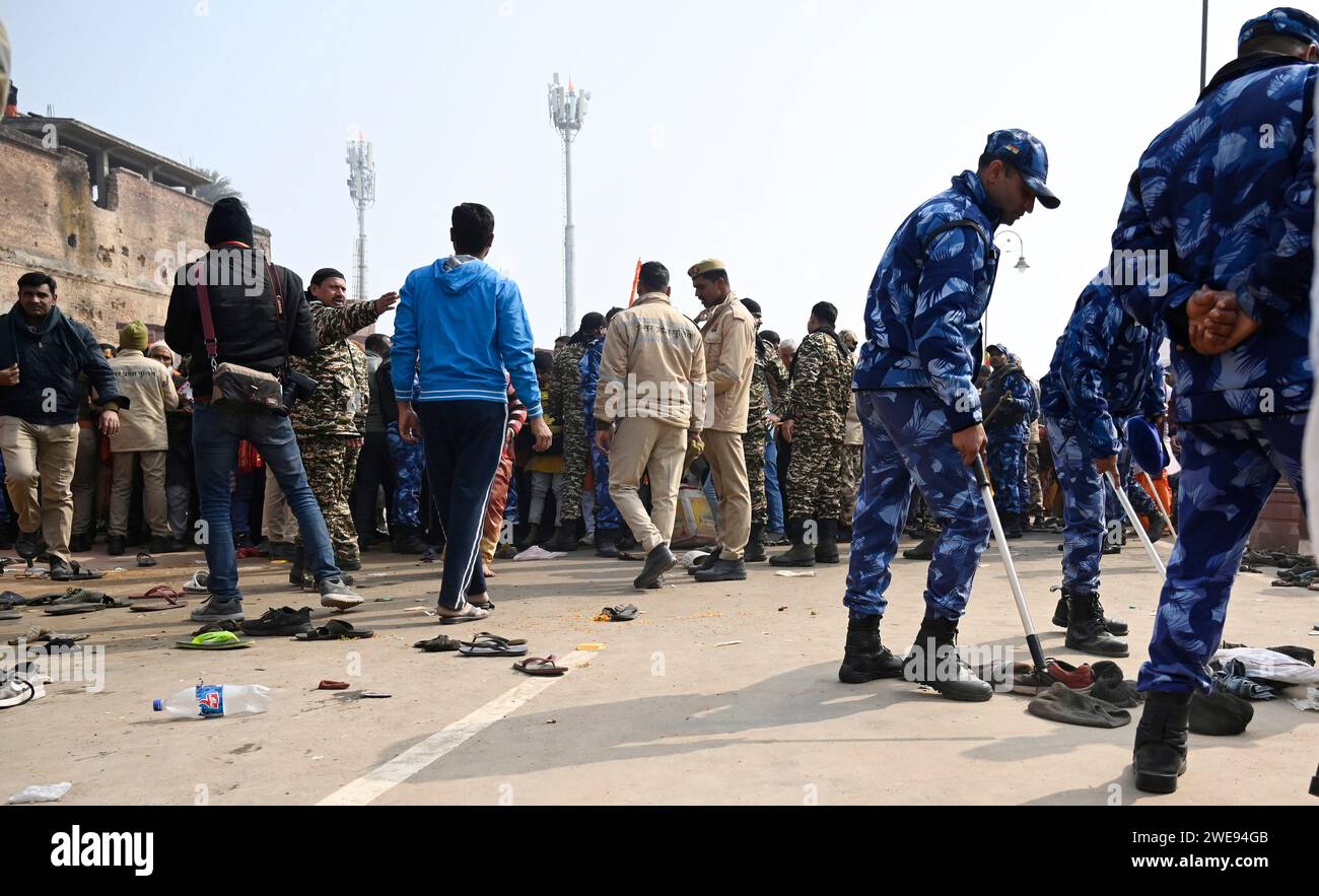 AYODHYA, INDIA - JANUARY 23: A picture after stampede due to over ...
