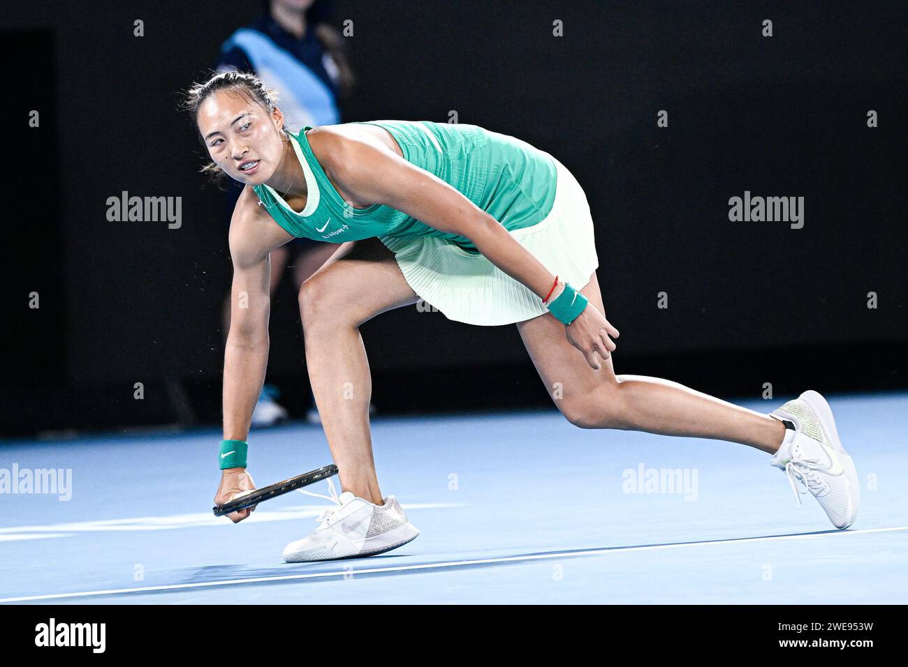 Paris, France. 22nd Jan, 2024. Qinwen Zheng of China during the ...