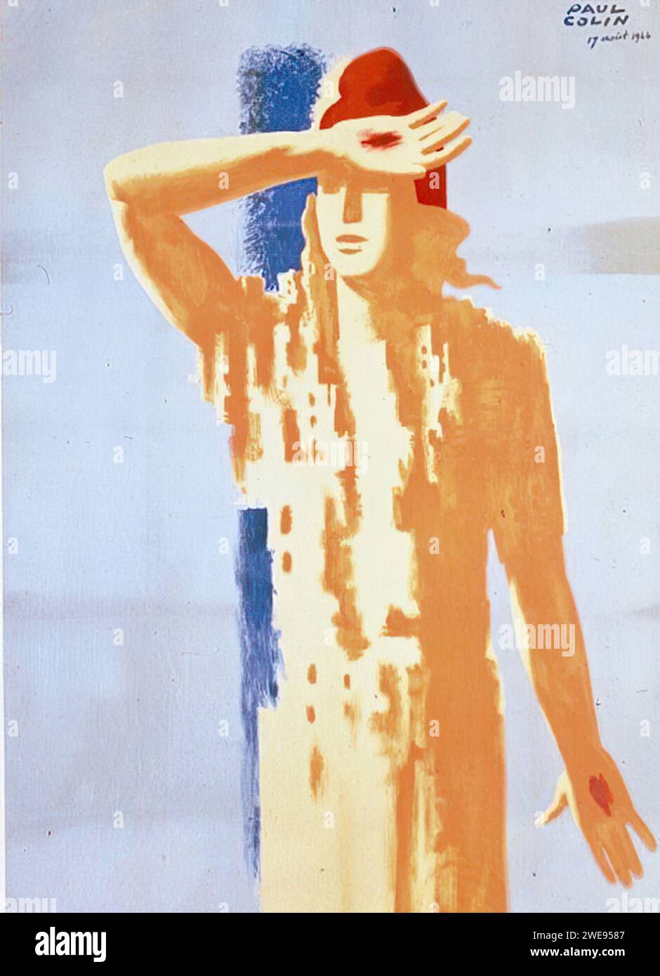 "COLIN" "7 AOUT 1941" Vintage French Advertising featuring an abstract ...