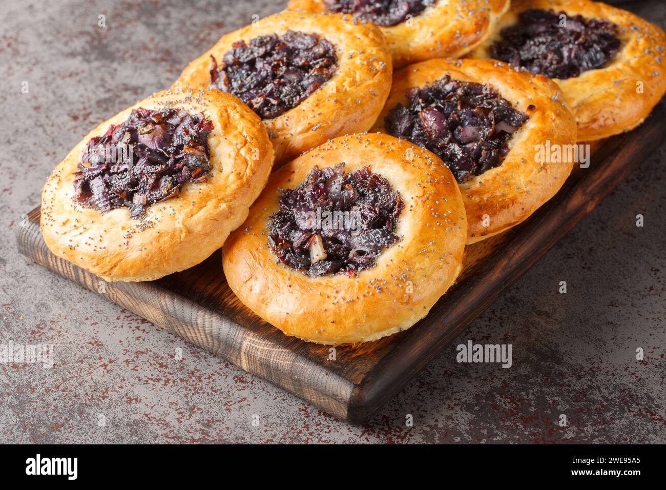 Cebularz is a wheat dough pancake in Polish and Jewish cuisine topped ...