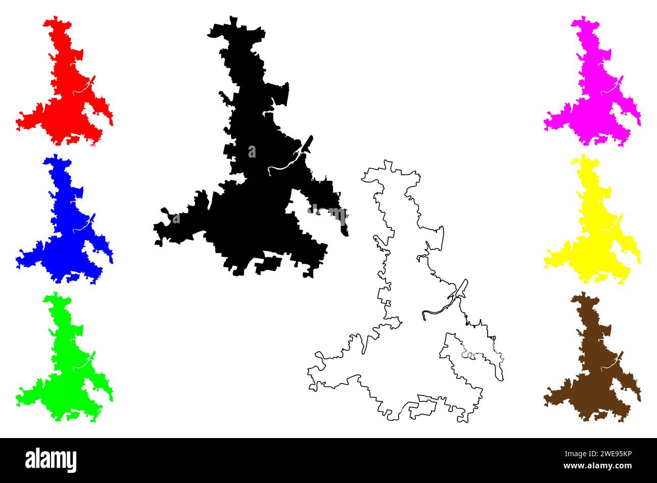 Brisbane city (Commonwealth of Australia, Queensland) map vector ...