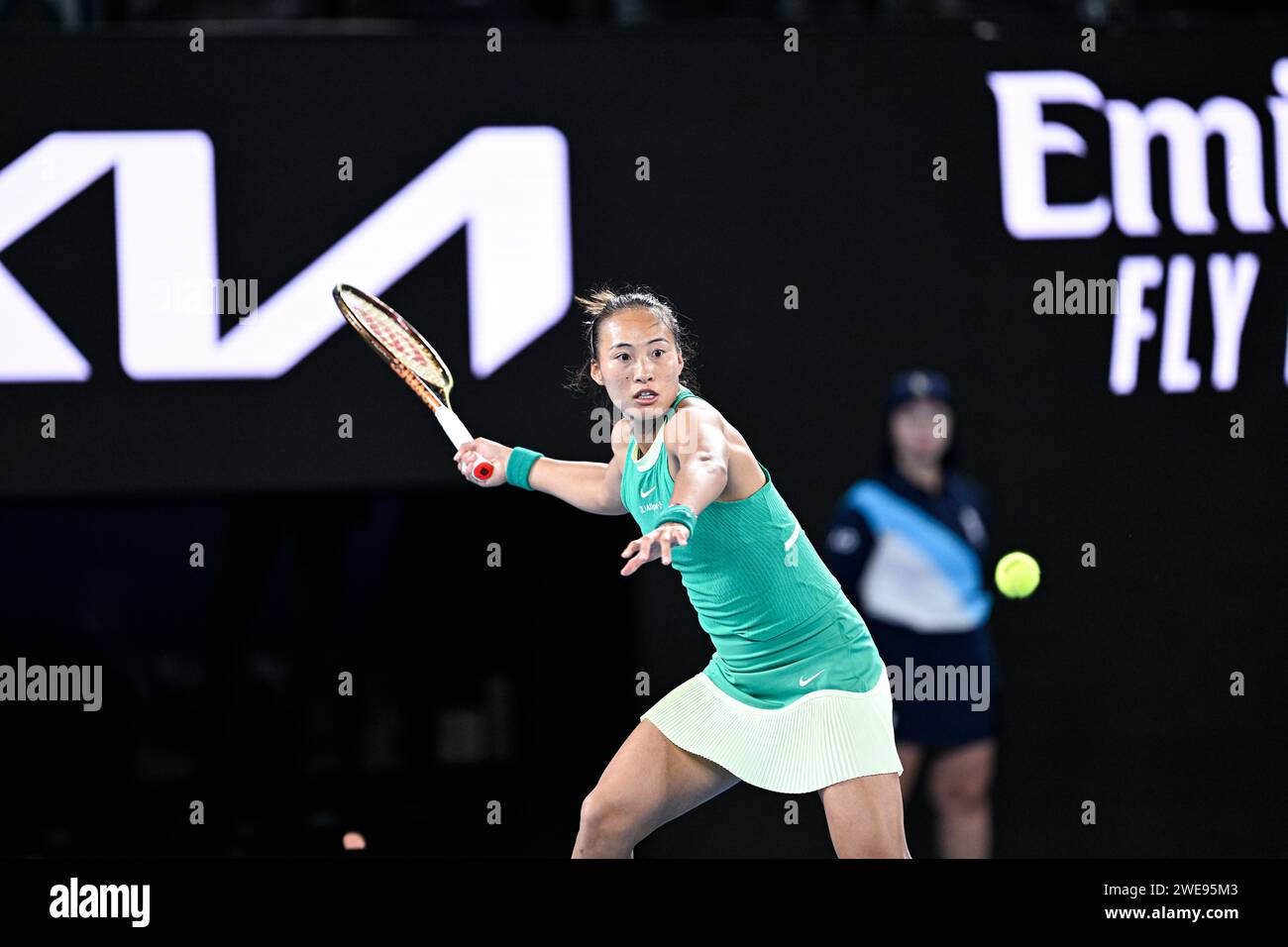 Paris, France. 22nd Jan, 2024. Qinwen Zheng of China during the ...