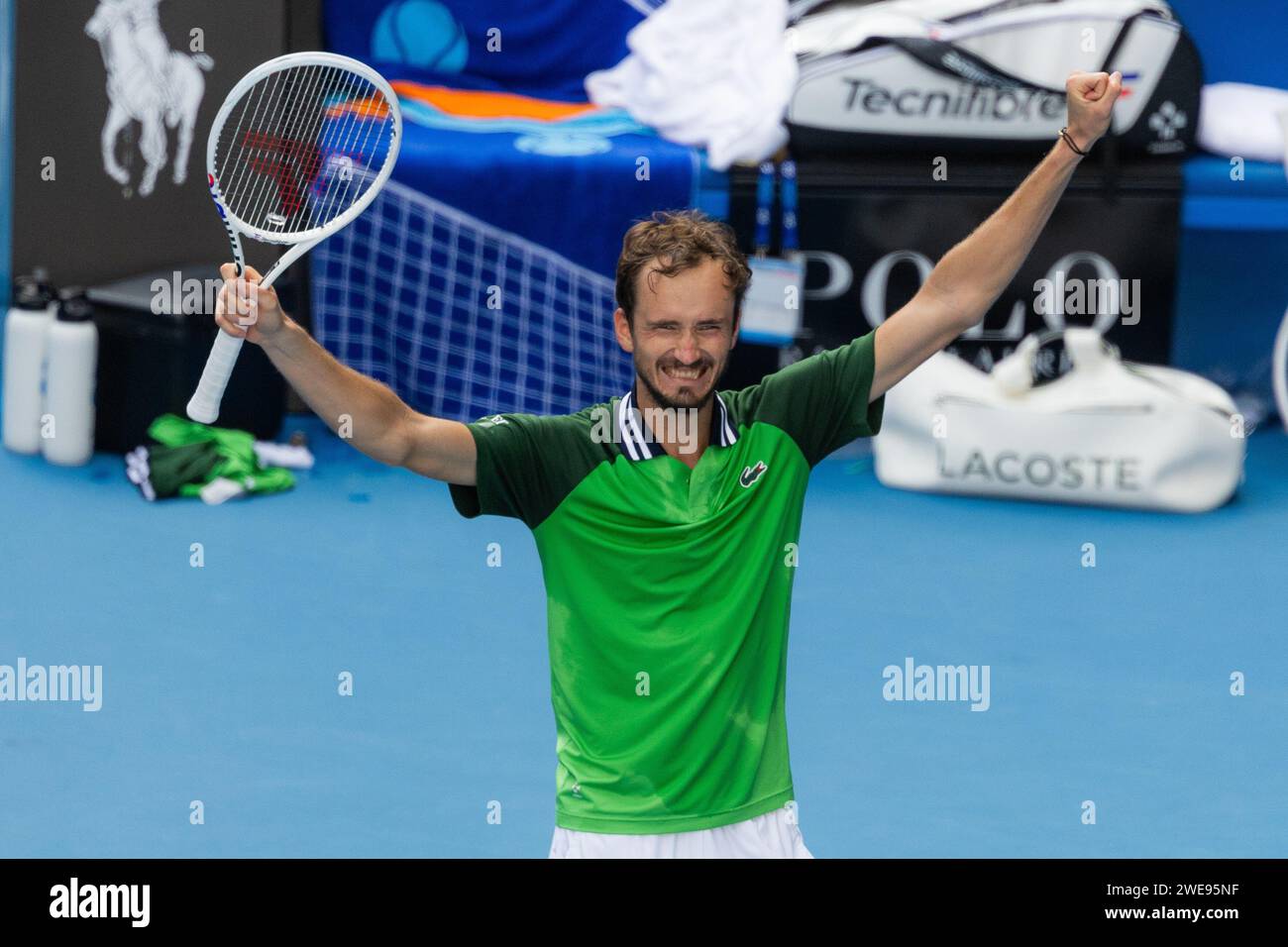 Melbourne, Australia. 24th Jan, 2024. Daniil Medvedev celebrates after ...