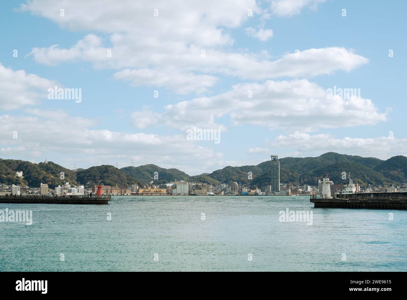Shimonoseki Kanmon Straits port and Kitakyushu Moji town in Yamaguchi ...