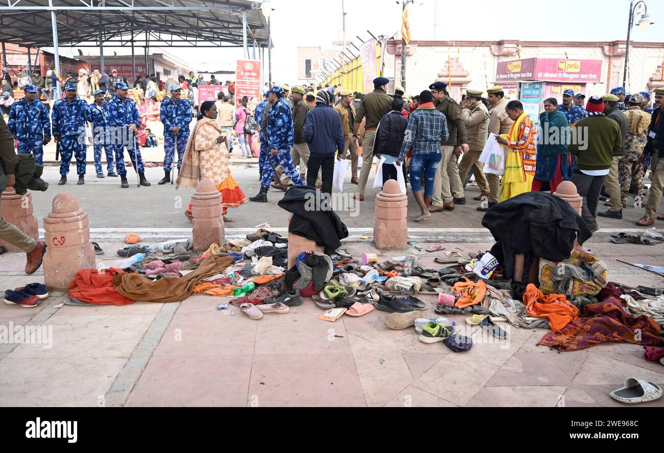 AYODHYA, INDIA - JANUARY 23: A picture after stampede due to over ...