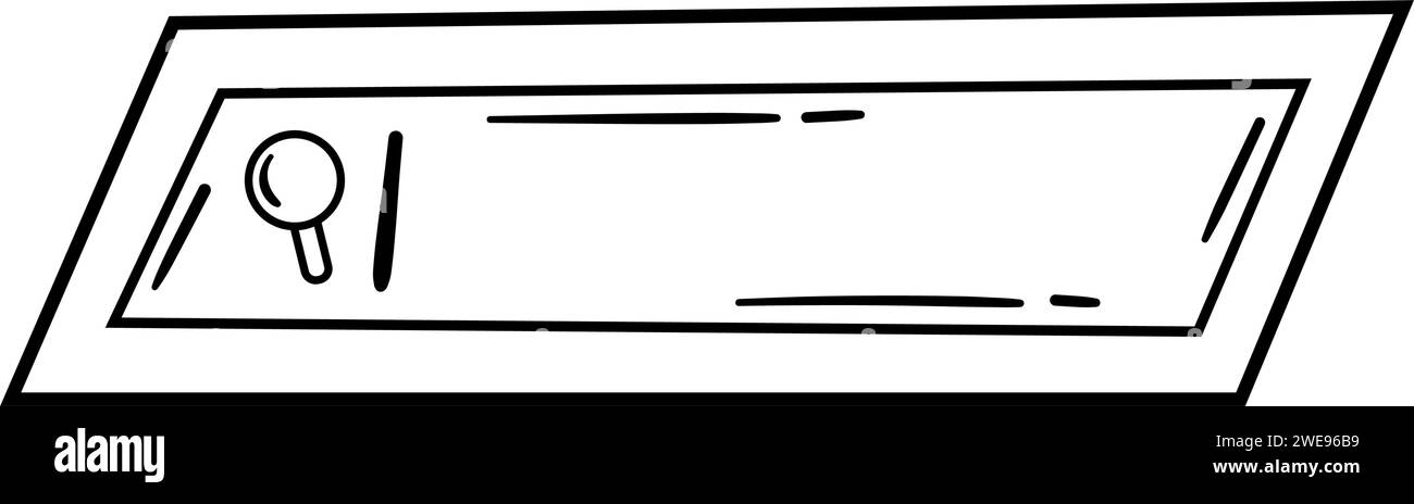 Hand Drawn Doodle Search Bar with a Black and White Research Frame and ...
