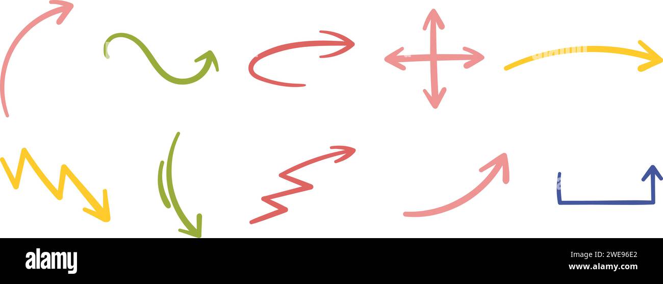 Hand-Drawn Freehand Emphasis Arrows, Swirls, and Doodles. Perfect for ...