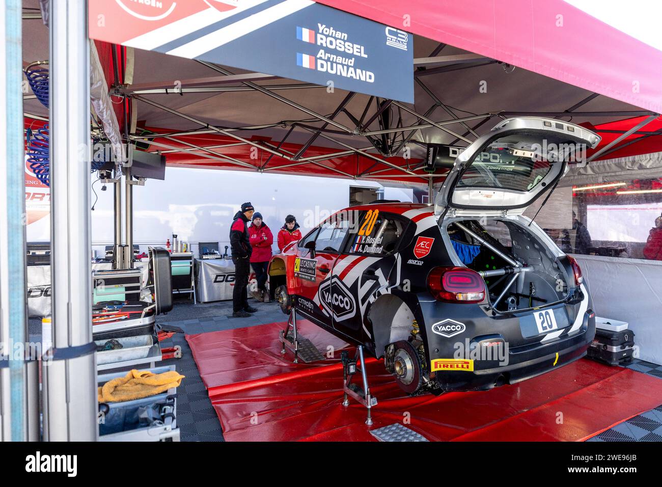 Gap, France. 24th Jan, 2024. 20 ROSSEL Yohan, DUNAND Arnaud, Citroen C3 ...
