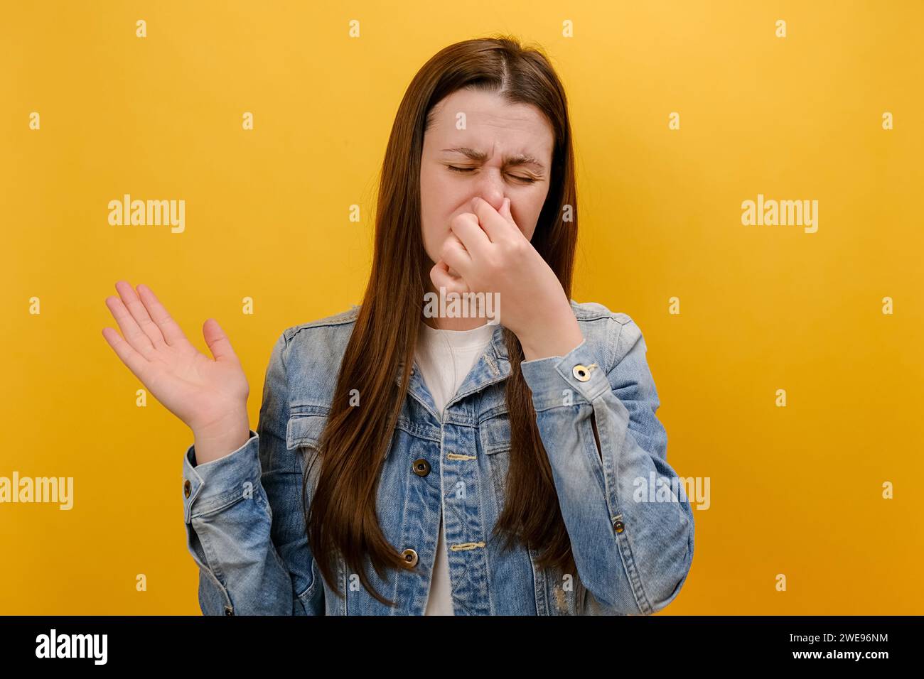 Young woman disgusted sad expression hi-res stock photography and ...