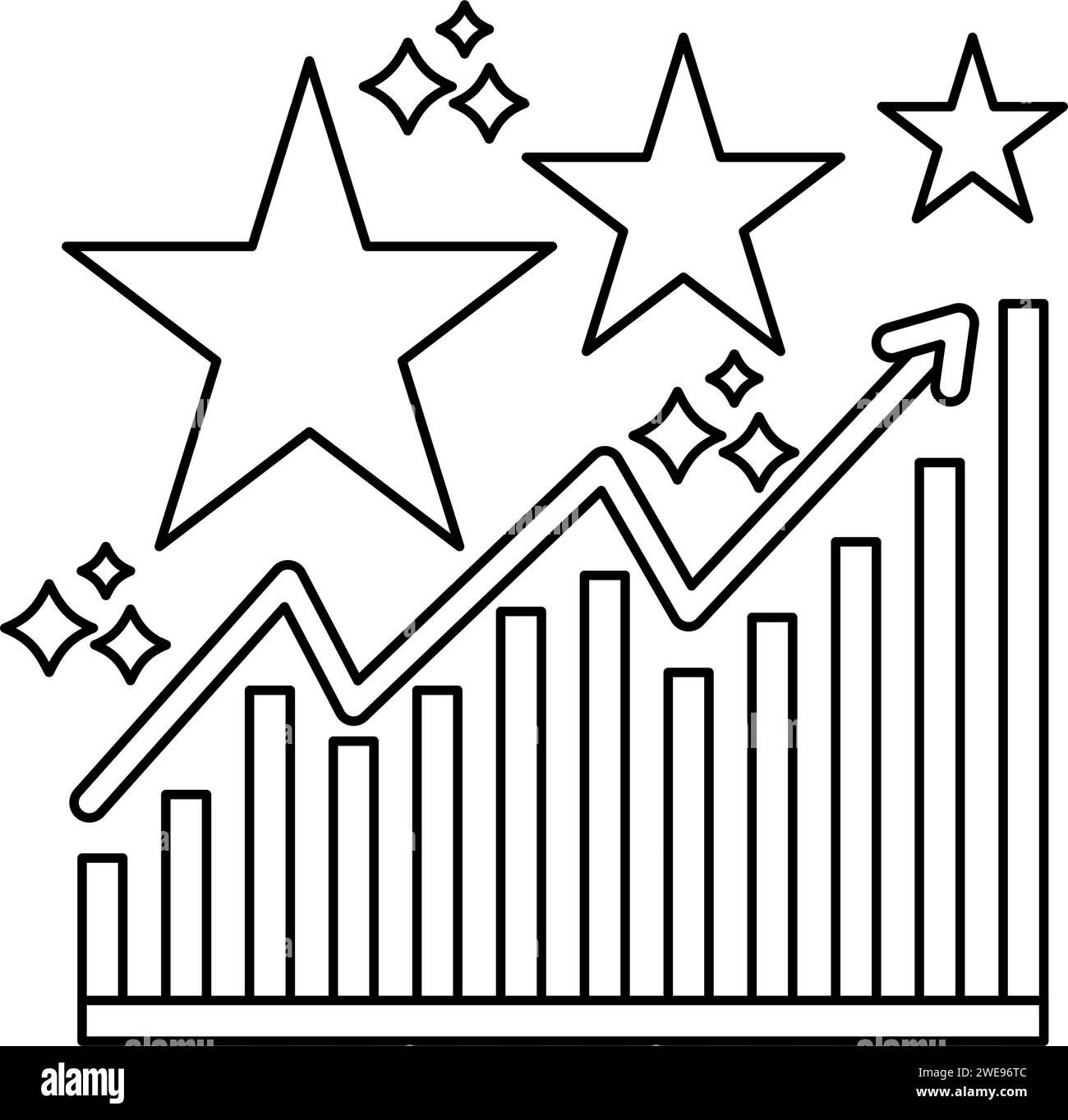 Exclusive benefits icon black and white infographic grow up with arrow ...