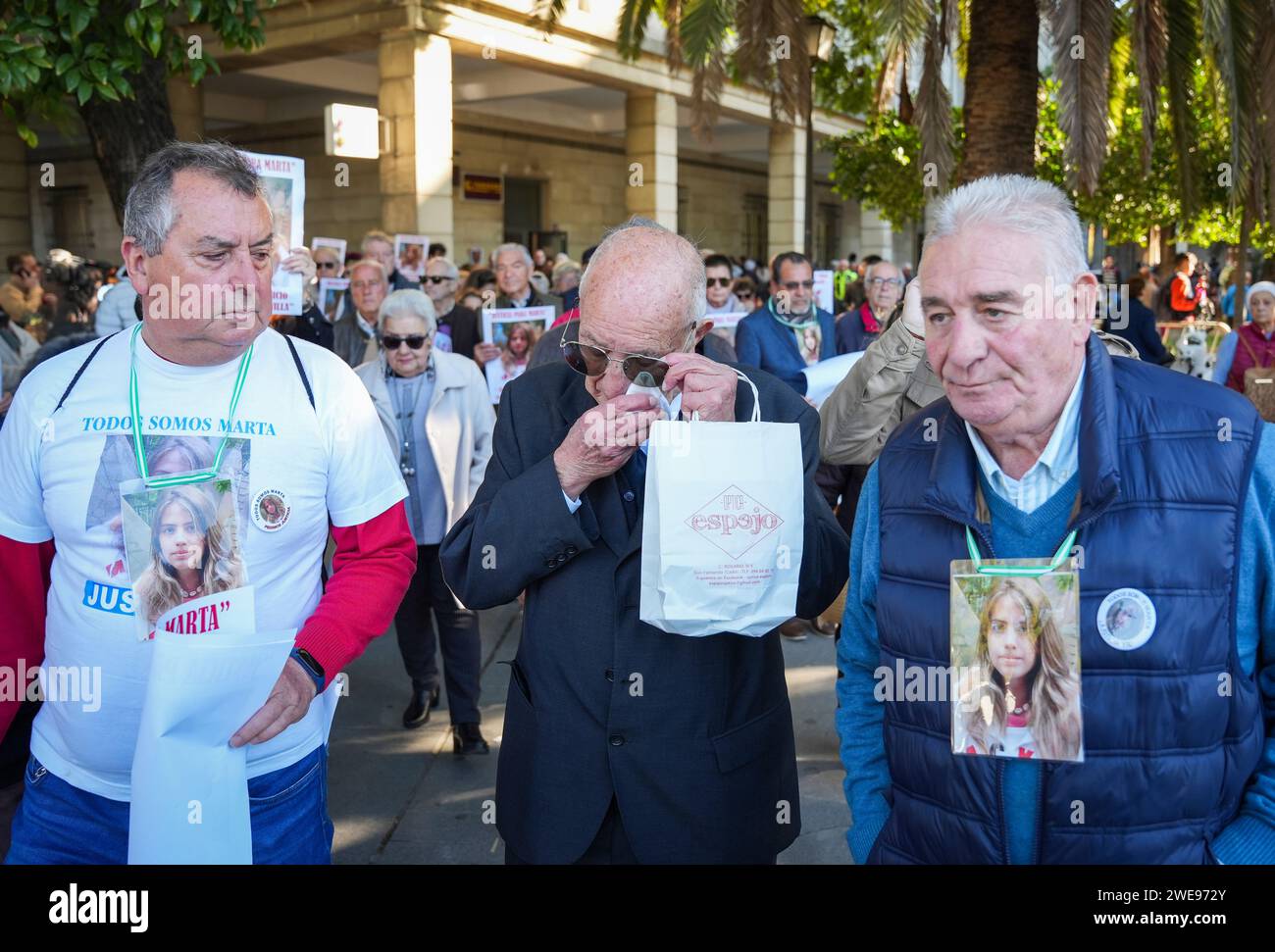 Marta del Castillo's grandfather, José Antonio Casanova (c), during the ...