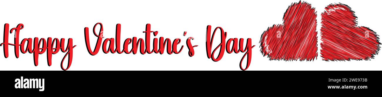 Doodle valentines day frame Cut Out Stock Images & Pictures - Alamy