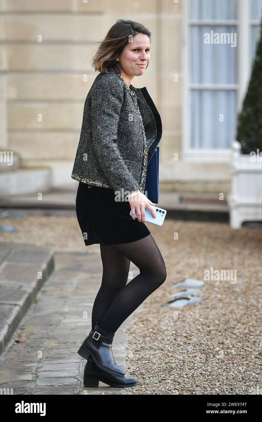 Paris, France. 24th Jan, 2024. French Junior Minister for the Relations with the Parliament ...