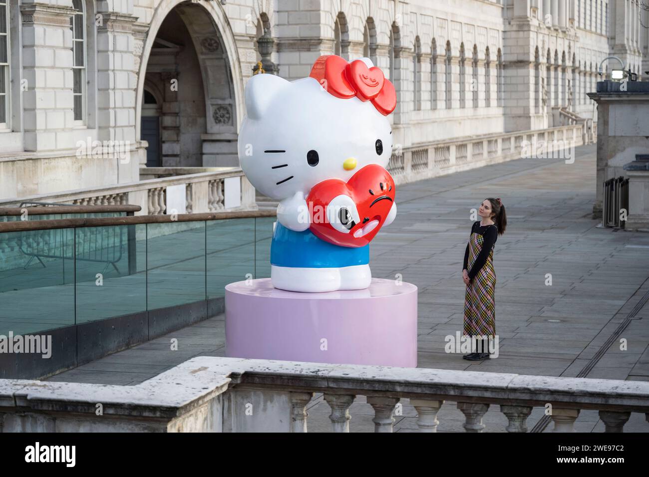 London, UK. 24 January 2024. 'Hello, Love', 2023, a fibreglass Hello ...