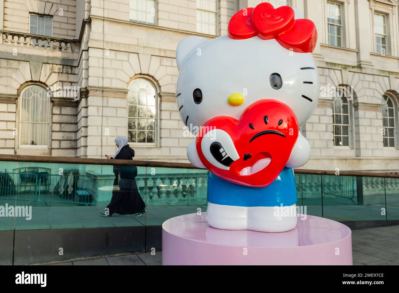 London, UK. 24 January 2024. 'Hello, Love', 2023, a fibreglass Hello ...