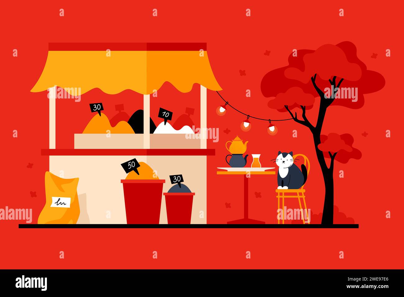 Exotic spice market in Stock Vector Images - Alamy