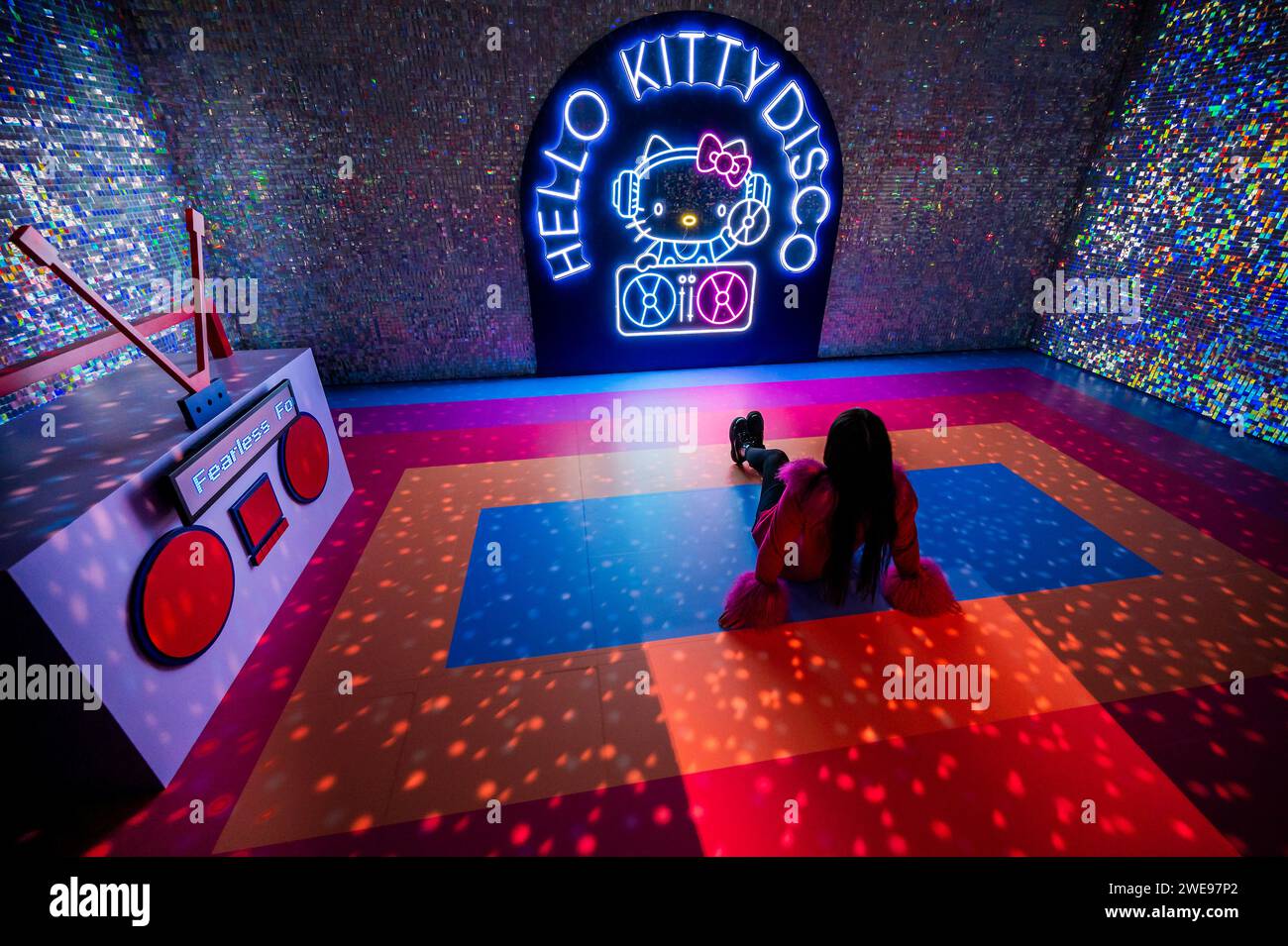 London, UK. 24th Jan, 2024. A dedicated Hello Kitty plushie space at ...