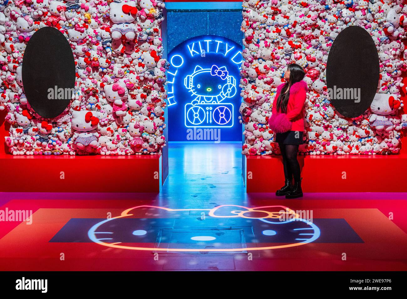 London, UK. 24th Jan, 2024. A dedicated Hello Kitty plushie space at ...