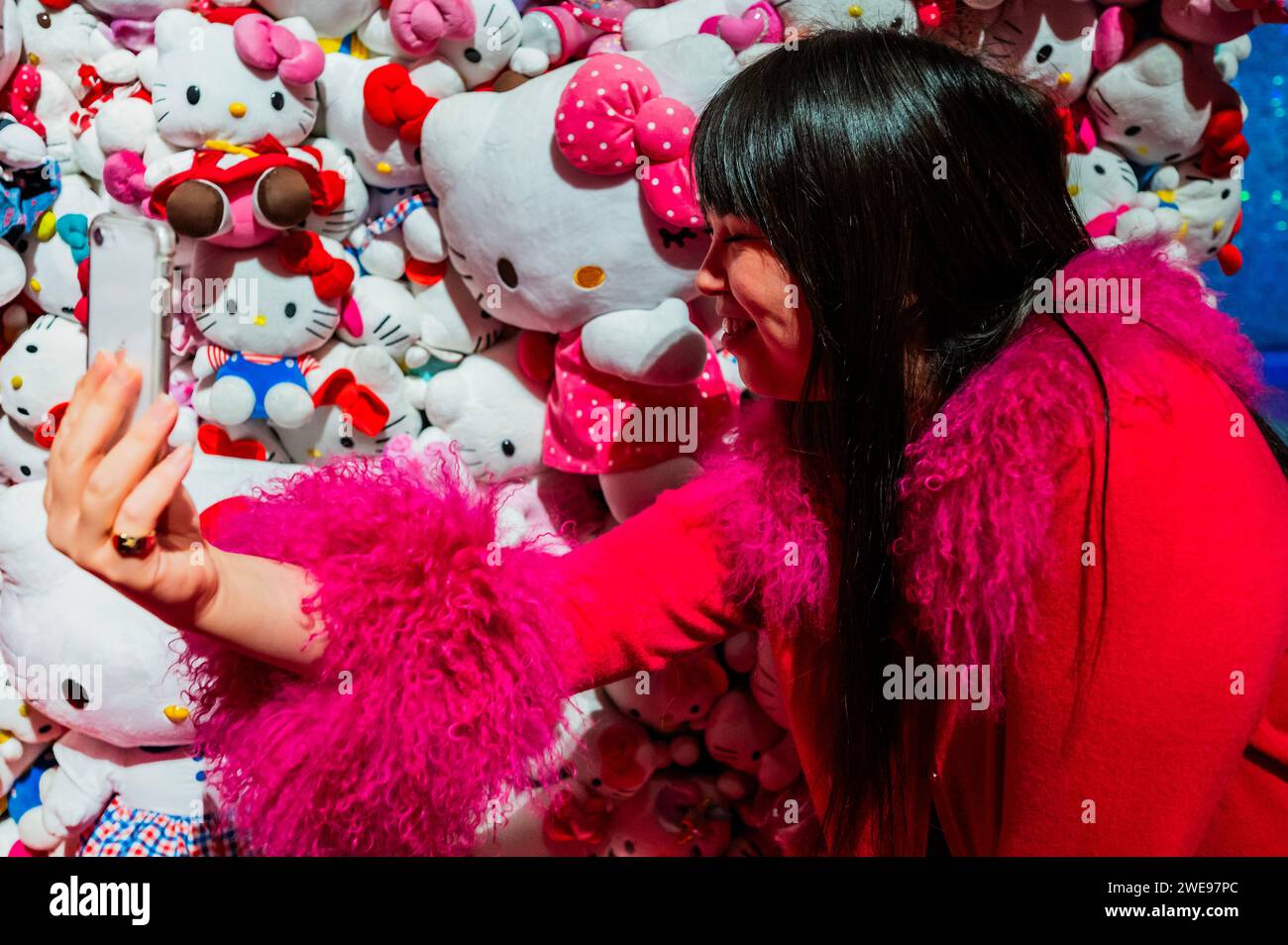London, UK. 24th Jan, 2024. A dedicated Hello Kitty plushie space at ...