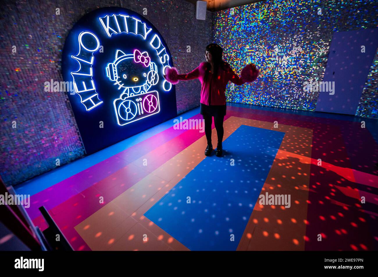 London, UK. 24th Jan, 2024. A dedicated Hello Kitty plushie space at ...