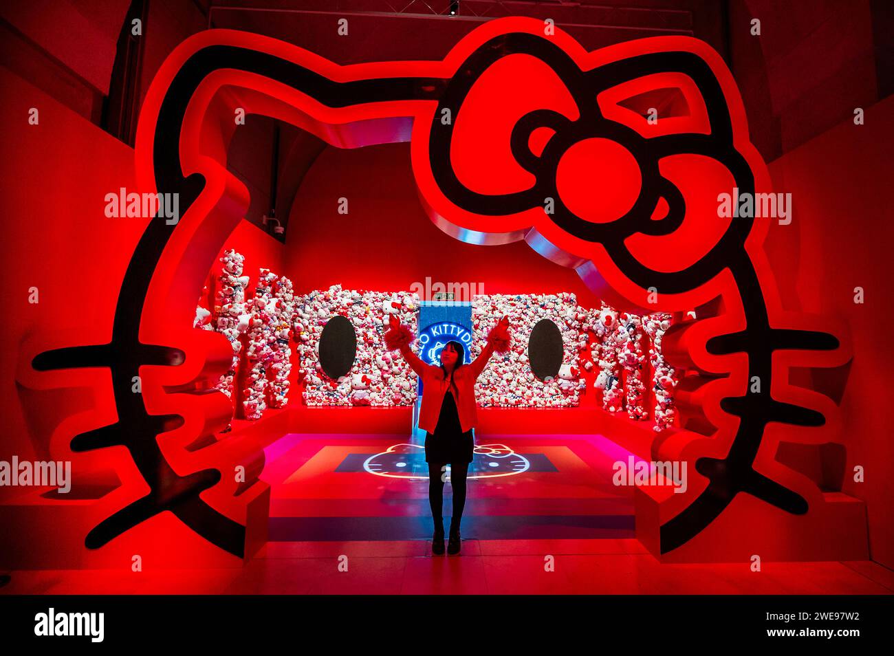 London, UK. 24th Jan, 2024. A dedicated Hello Kitty plushie space at ...